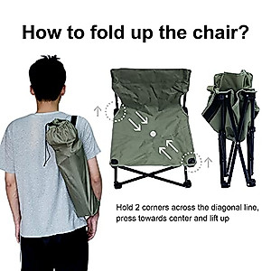 TIYASTUN Low Beach Chairs for Adults,Lightweight Camping Chair, Camp Chair, Folding Chairs for Outside Folding Lawn Chairs for Camping Beach Concert, Low Profile Low Back