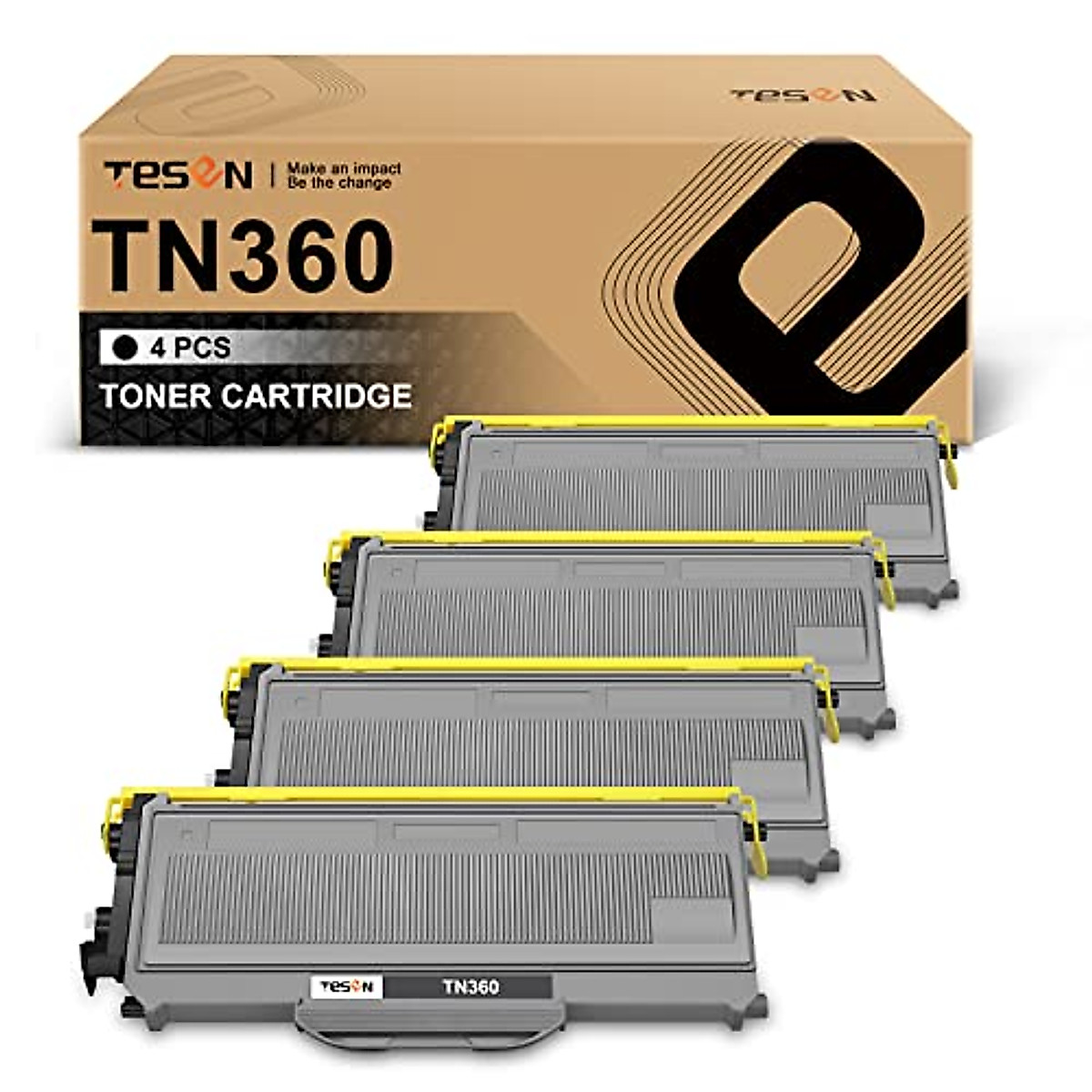 TN360 TESEN Compatible Toner Cartridge Replacement for Brother TN330 TN360 TN-330 TN-360 High Yield for Brother DCP-7040 DCP-7030 MFC-7840W MFC-7440N MFC-7345N MFC-7340 HL-2170W HL-2140 4 Packs