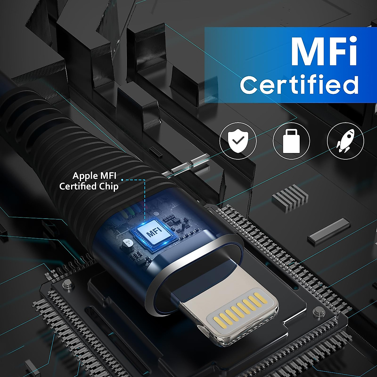 3Pack iPhone Charger 6FT/6FT/3FT [Apple MFi Certified] USB A to Lightning Cable Fast Charging Cord Braided Compatible with iPhone 14 13 12 11 Pro Max Mini/XS/XR/8 7 Plus 6s/SE iPad/iPod/AirPods