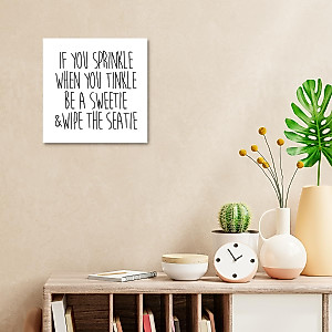 z-crange Be a Sweetie and Wipe the Seatie Funny Bathroom Wood Block Sign Desk Decor,Rustic Wooden Box Plaque Sign Desk Decor for Home Office Restroom Toilet Shelf Table Decorations