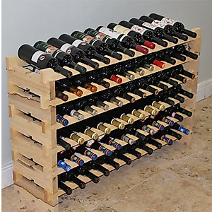 Stackable Wine Rack-72 Bottles Modular Hardwood Wine Racks, Very Easy to Put Together
