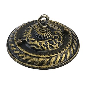 Tighall Ceiling Lighting Plate Lamp Base Ceiling Light Cover Pendant Light Plate with Embossed Pattern Chandelier Accessories with Screw(Vintage Gold)