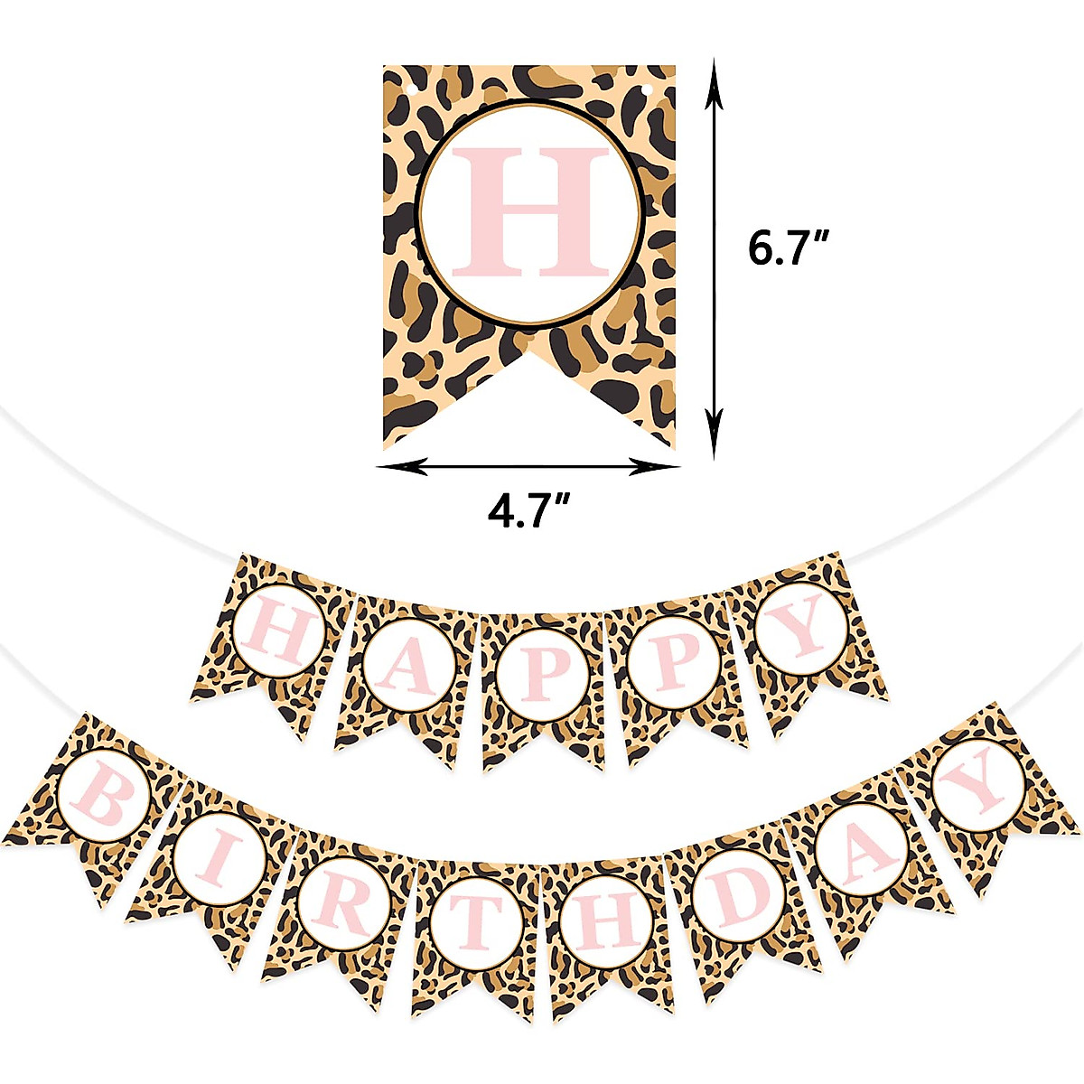 Leopard Birthday Banner Pink Safari Cheetah Party Decoration Animal Balloon Jungle Tropical Forest Party Supplies