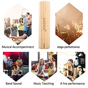 GECKO Maracas Sand Hammer Percussion Shaker Instrument, Wooden Natural Maraca for Adults, Used in Live Performances and Concerts, Suitable for Kahun Drummers, Guitarists and Singers