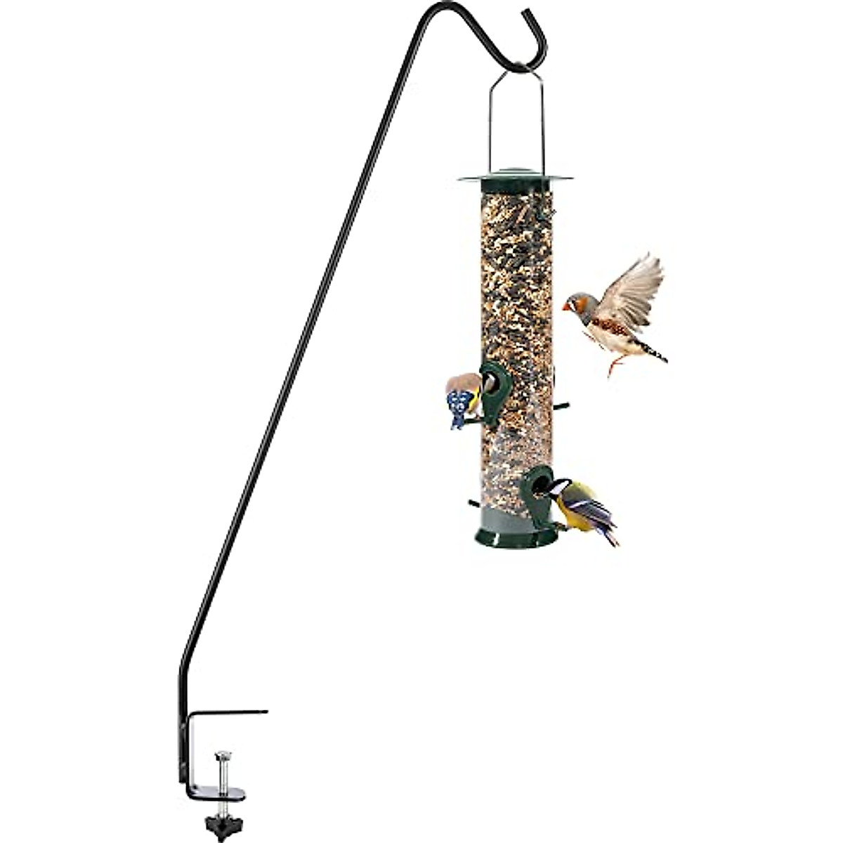 Heavy Duty Deck Hook, Black, 3 Inch Clamp, For Bird Feeders, Planters, Suet Baskets, Lanterns, Wind Chimes and More!