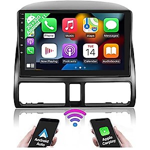 Wireless Apple Carplay Android Auto Car Radio for Honda CRV 2002-2006 Stereo, [2G+32G] Hikity Android 11 Car Stereo 9 Inch Touch Screen Bluetooth GPS WiFi HiFi FM RDS Radio + Dual USB Input
