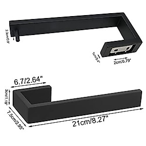 TocTen Hand Towel Holder/Towel Ring - Thicken SUS304 Stainless Steel Bathroom Hand Towel Hanger, 9 Inch Heavy Duty Wall Mounted Towel Rack, Square Hand Towel Bar for Bathroom Hardware (Black, 9 in)