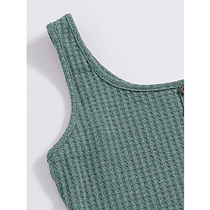 Floerns Women's Knit 2 Piece Lounge Set Shorts and Crop Tank Top Outfit Green XL