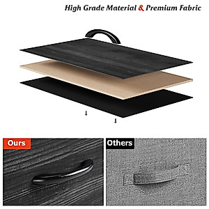 Nicehill Nightstand, Small Dresser, Bedside Furniture, Night Stand End Table with Storage Drawers for Bedroom, Black Wood Grain