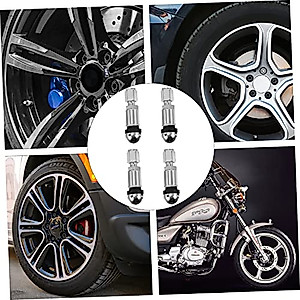 Milisten 4 Pcs Valve Wheels for Car Tire Pressure Caps Bolt in Valve Stem BMX Wheels Aluminum Alloy Silver Aluminum Stem Tire Air Automobile Tire Stems Gas Nozzle Circulation Valve