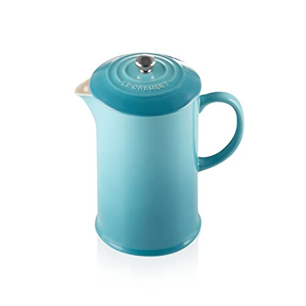 Le Creuset Stoneware Cafetiere with Metal Press, 750 ml-Teal, Ceramic, 17 x 11 x 22 cm