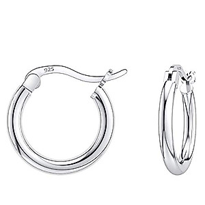 Savlano 925 Sterling silver Round Hoop Earrings for Women & Men Comes in 10MM-25MM (12)