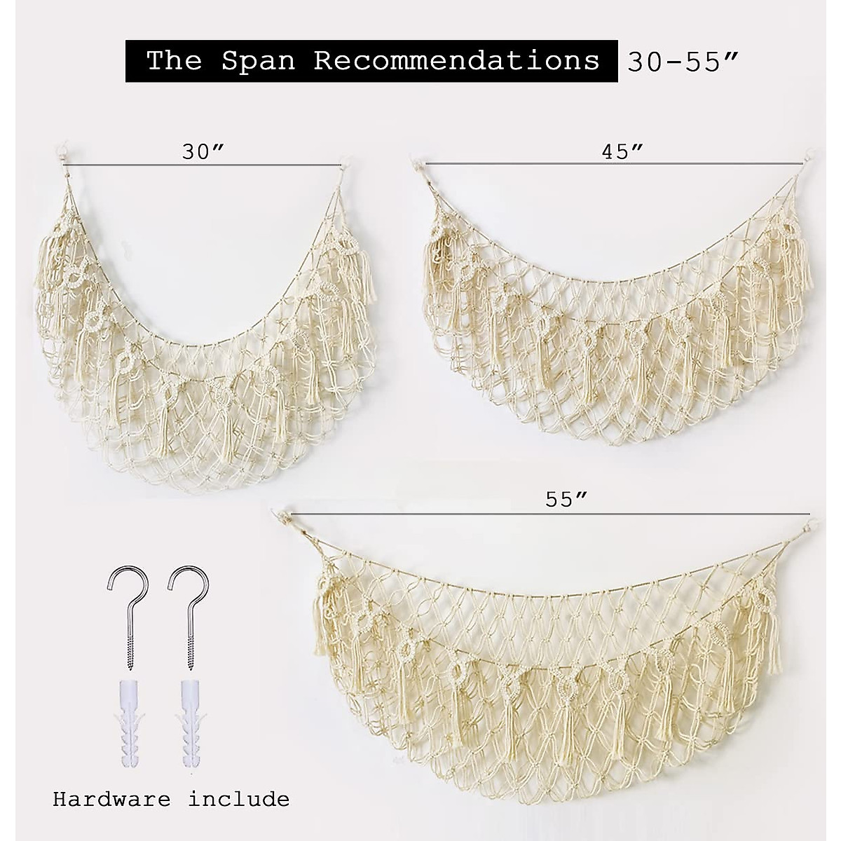 Stuffed Animal Net or Hammock -Wall Mounted-Handmade Macrame Toy Hammock Organizer Stuffed Animal Display Plush Toys Holder Boho Decor for Nursery Playroom Bedroom Kids Room Storage 1