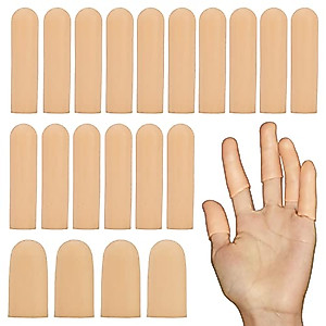 20 PCS Gel Finger Cots, Silicone Finger Protectors, Thumb Protector Covers, Finger Caps for Dry Skin Crack Slips Hand Eczema Finger Arthritis, Fingertip Bandage for Knitting Cuts.