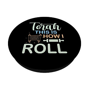 Simchat Torah Scroll This Is How I Roll Bar Bat Mitzvah Gift PopSockets Standard PopGrip