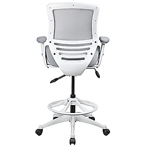 BOLISS Mid-Back Mesh Ergonomic Drafting Chair Tall Office Chair Task Chair with Adjustable Foot Ring and Height Adjustable Armrest (Grey)