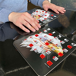 MR CHIPS Jam-Proof Fingertip Bingo Cards with Sliding Windows 50 Pack in Stars & Stripes Design