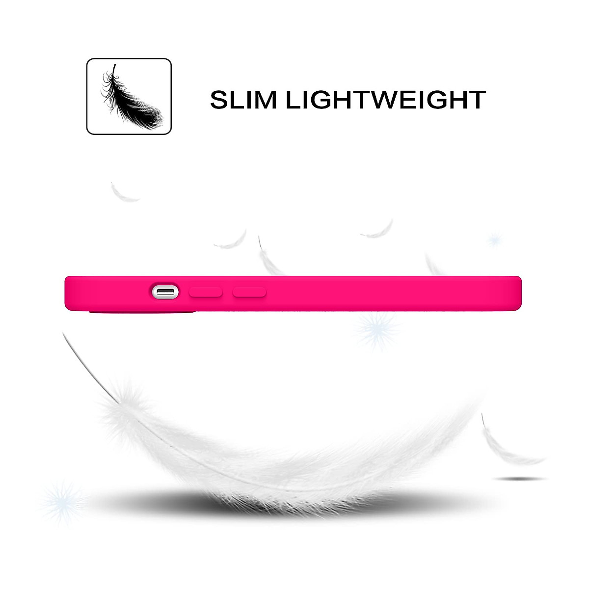 BENTOBEN for iPhone 12 Mini Case, Soft Silicone Gel Rubber Bumper Microfiber Lining Hard Back Shockproof Protective Phone Cover for iPhone 12 Mini 5.4", Hot Pink