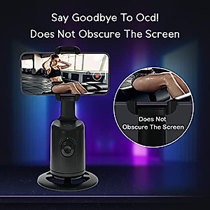 punkdunk Cell Phone Stand, Auto Tracking Phone Holder,No App Auto Face Tracking Tripod 360° Rotation, Content Creator Essentials for Live Vlog Streaming Video, Tiktok, YouTube, Meeting (Black)