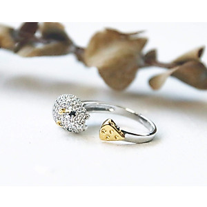 Helen de Lete Rat Steal Cheese S925 Sterling Silver Adjustable Ring