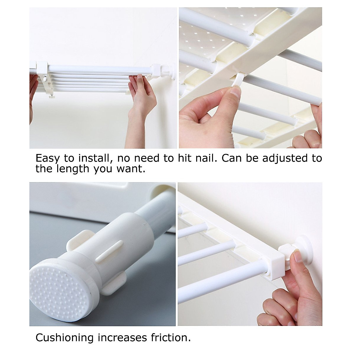 Scalable Layered Separator Updated Version Adjustable Storage Rack Shelf for Wardrobe Refrigerator Cupboard Random Colour ((33-53) x42cm)