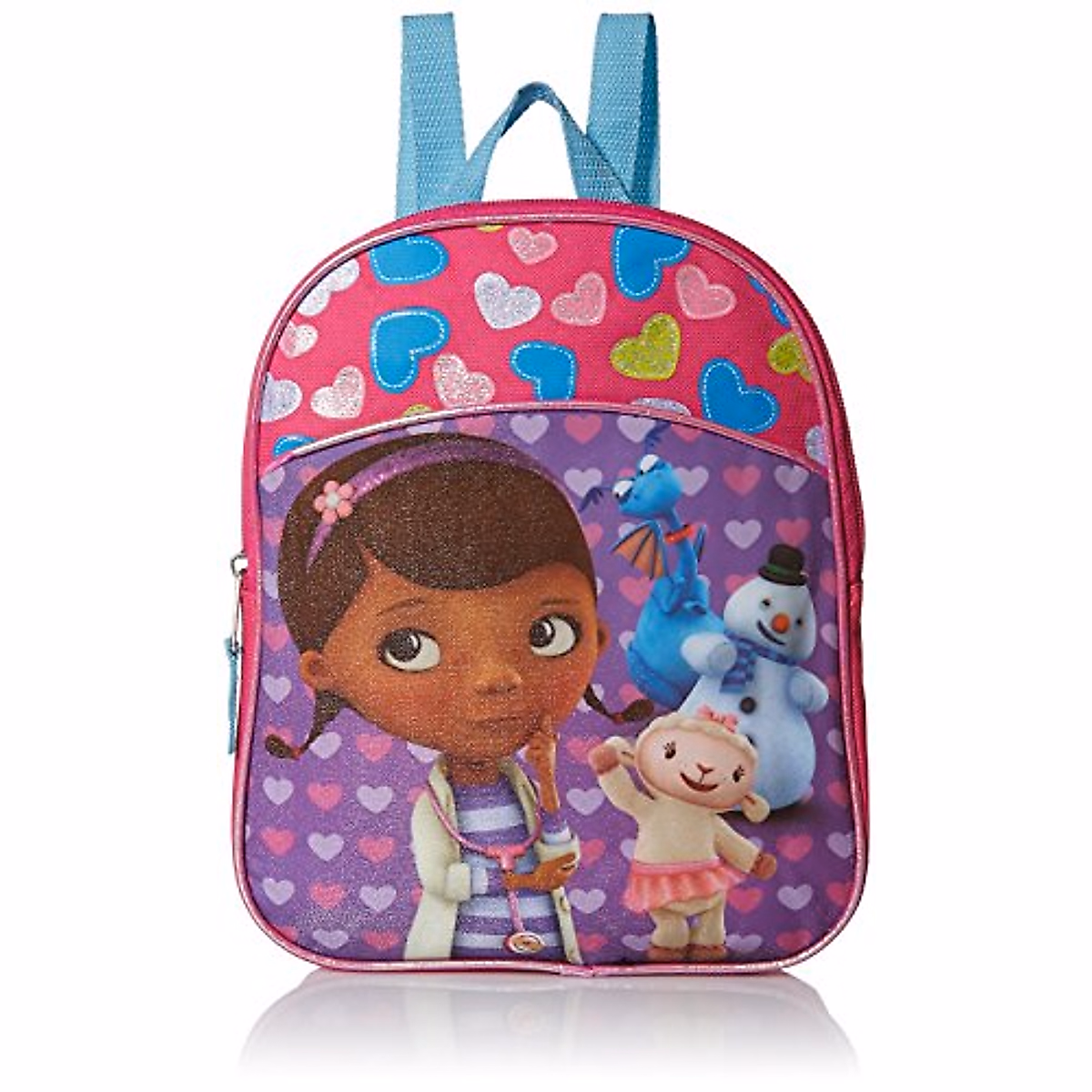 Disney Girls' Doc McStuffins Miniature Backpack, HOT Pink/Purple/Blue, 11" X 9" X 2.75"