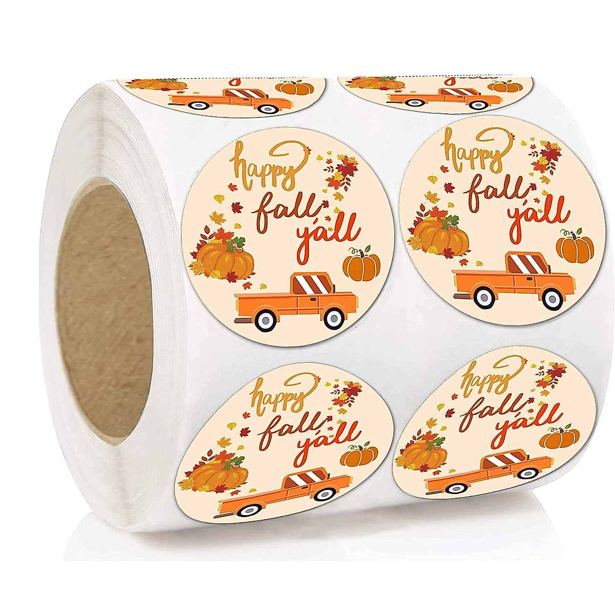 Happy Fall Y'all Stickers,Thanksgiving Stickers,Autumn Floral Thank You Labels for Party Favors,Envelope Seals & Goodie Bags,1.5 Inches,500Pcs.