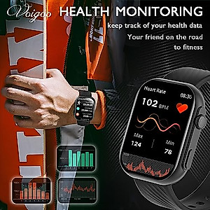 Amazpro 2.01" Smart Watch for Men (Answer/Make Call) Fitness Tracker 100+ Sports Modes, Fitness Tracker with Heart Rate Monitor, Sleep, Blood Oxygen Smart Watches for iPhone Android Samsung(Black)