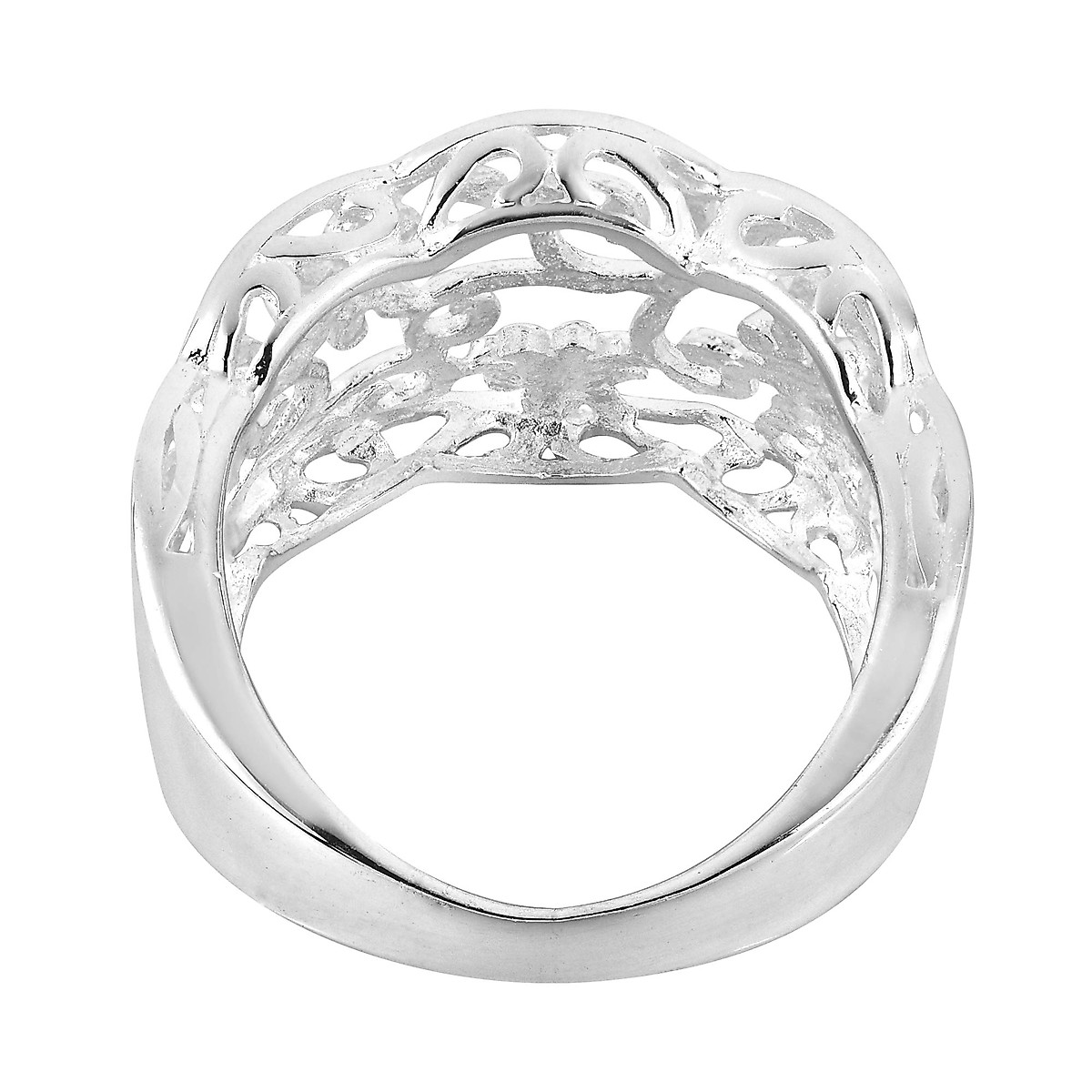 AeraVida Gorgeous Floral Filigree Vines .925 Sterling Silver Ring (10) | Vintage Silver Ring for Women | Fashion Jewelry