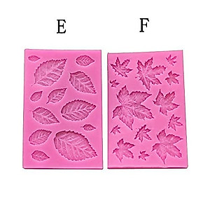 A Variety of Leaves Maple Leaf Resin Molds Silicone Mold for Fondant Cake Decoration Tools DIY Chocolate Kitchen Baking Small Size 3.72'' (E)
