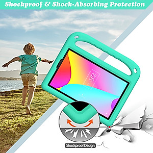 GOZOPO Kids Case for TCL Tab 8 LE 2023 Tablet, Lightweight Shockproof Handle Stand Cover for TCL Tab 8 LE (9137W) / TCL Tab 8 WiFi (9132X) (Glacier)