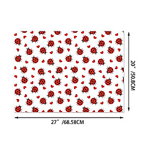 Lide Road Ladybug Wrapping Paper Set - 8 Sheets Ladybug Fancy Birthday Party Gift Wrapping Paper 4 Insect Design Ladybug Party Wrapping Paper for Ladybug Fancy Birthday Party Decoration 20'' x 27''