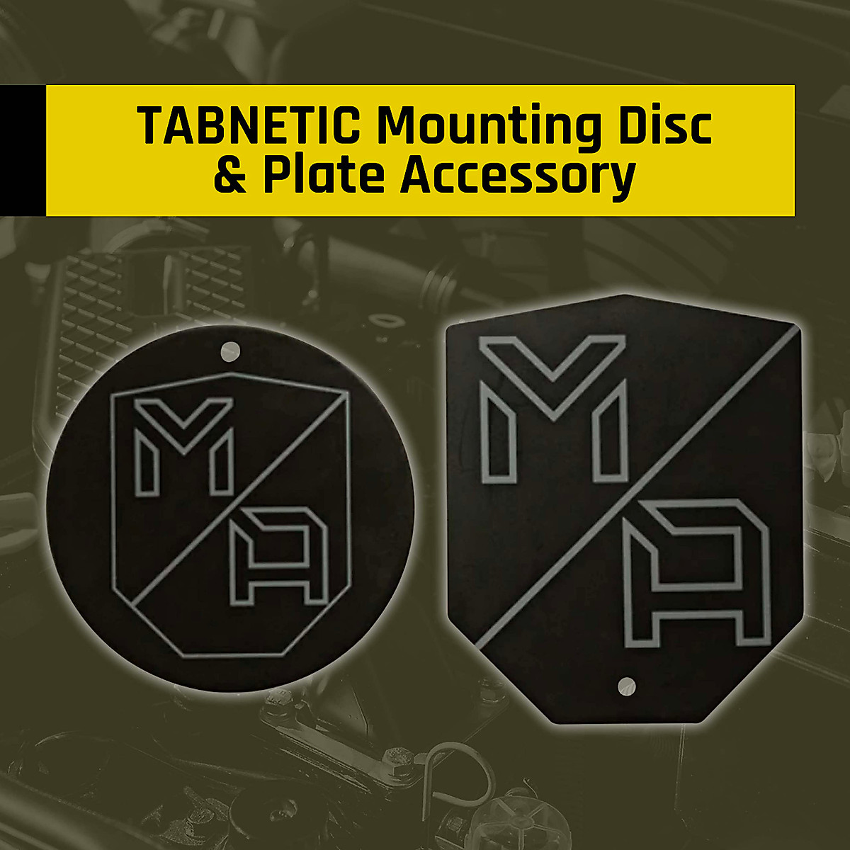 Mob Armor TabNetic Combo Pack - Magnetic Tablet Mounting Solution with Heavy Duty Metal Plate, Adjustable Mounting Disc and Strong 3M VHB Non-Marking Adhesive Magnet Stickers for Car Tablet Mount