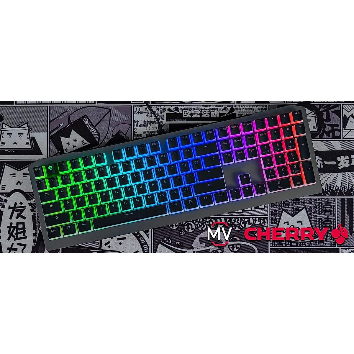 Cherry MV 3.0 Viola Wired Mechanical Gaming Keyboard. RGB Backlight with Cross Linear Viola Switches. from The Makers of The MX Switch. (Black)