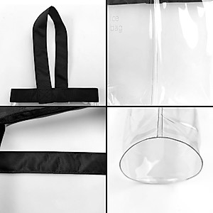 Pallesen 2 Pack Ice Wine Bag Portable Collapsible Clear Wine Pouch Cooler with Handle Wine Bottle Chiller Ice Bucket Tote for Outdoor, 750ml Standard Size Red Wine, White Wine, Cold Beer, Iced Drinks