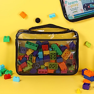 8 Packs Large Clear Toy Storage Bags, Reusable PVC Organizing Bags, zipper bags for organizing,Clear Zippered Blocks Bag Set,Waterproof Toy Storage Bags for Zipper,Puzzle, Kids Books,Board Games