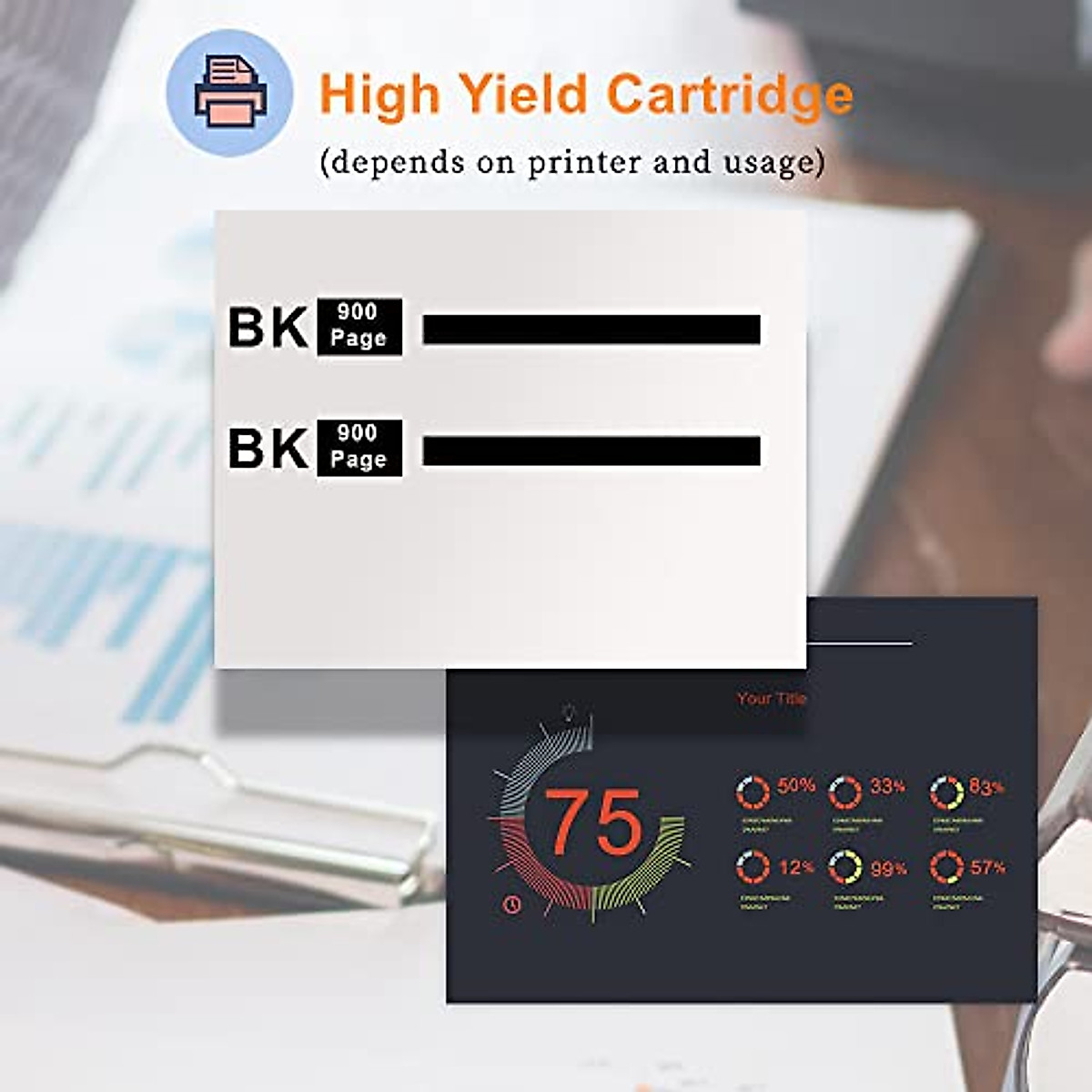 PicView Remanufactured 2 Pack 802 Black Ink Cartridge Replacement for Epson 802XL T802 T802XL T802XL120 for Epson Workforce Pro WF-4740 WF-4730 WF-4720 WF-4734 EC-4040 EC-4030 EC-4020 Inkjet Printer