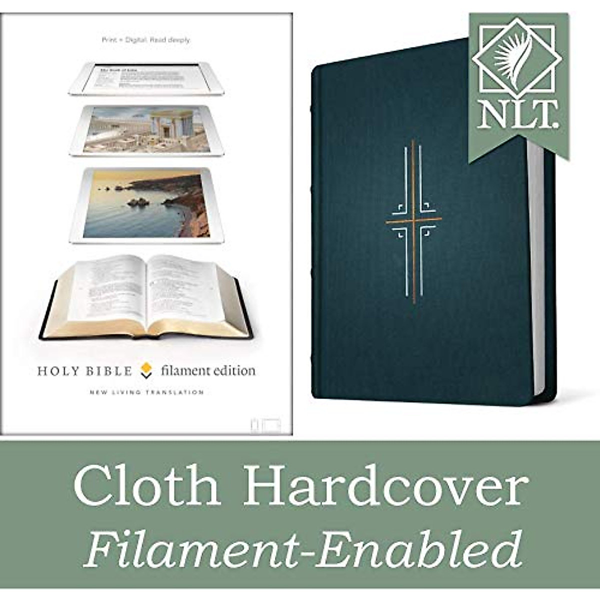 Tyndale NLT Filament Bible (Hardcover Cloth, Midnight Blue): Premium Bible with Access to Filament Bible App, Mobile Access to Study Notes, Devotionals, Video and More