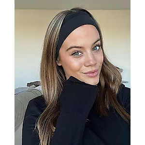 Bmobuo Headbands 6Pcs, Hair Bands for Women's Hair: Soft Cloth Fabric, Non-Slip, Yoga, Gym, White, Black, Beige, Pink, Khaki, Brown, Deep Brown Headbands