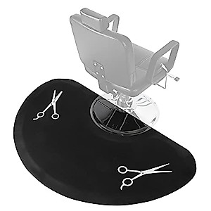 OmySalon 1/2'' Thick Anti Fatigue Mat for Hairstylist Standing, 3'x5' Barber Floor Matt with Scissor Under Salon Chair, Hair Cutting Hairdressing Equipment