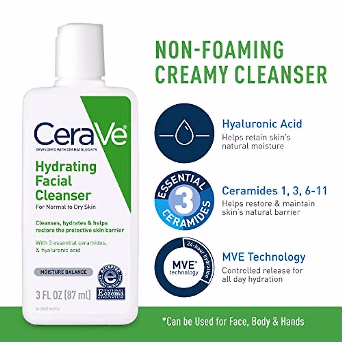 CeraVe AM Face Moisturizer with SPF, PM Face Moisturizer & Hydrating Face Wash Skin Care Set| Travel Size Toiletries | Skin Care Routine for Morning & Night | 3oz Lotion + 3oz Lotion + 3oz Cleanser