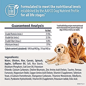 JustFoodForDogs Pantry Fresh Dog Food, Human Grade Chicken & White Rice (12 Pack)