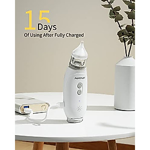 Nasal Aspirator for Baby, MOMYMUST Electric Baby Nose Cleaner with Self-Cleaning Function, Baby Nasal Aspirator with 3 Levels of Suction, Music and Light, 2 Nose-Tips, 60 Days Use Time