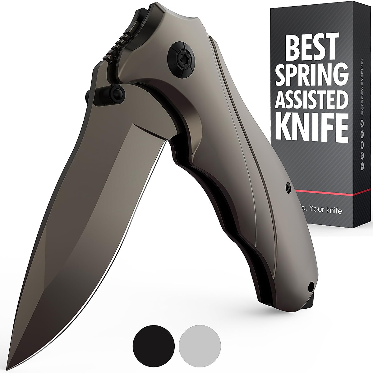 Pocket Knife for Men - Folding Knives with Sharp Blade Aluminum Handle Glass Breaker and Pocket Clip - Best Gear for Tactical Camping Hunting Fishing EDC Survival - Birthday Gift Idea - 6495