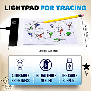 Flip Book Kit - LED Lightbox for Drawing and Tracing & 240 Sheets Animation Paper for Flip Books A5 Flipbook Kit: Led Light Box/Light Tablet for Tracing Flip Book Paper with Screws Flipbook Light Pad