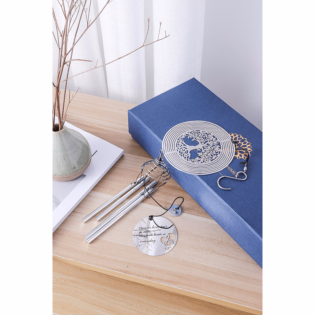 LEAVORES Sympathy Memorial Wind Chimes with Tree of Life Wind Spinner for Loss of Loved One - Ideal Bereavement/ Condolence/ Sorry for Your Loss Gifts