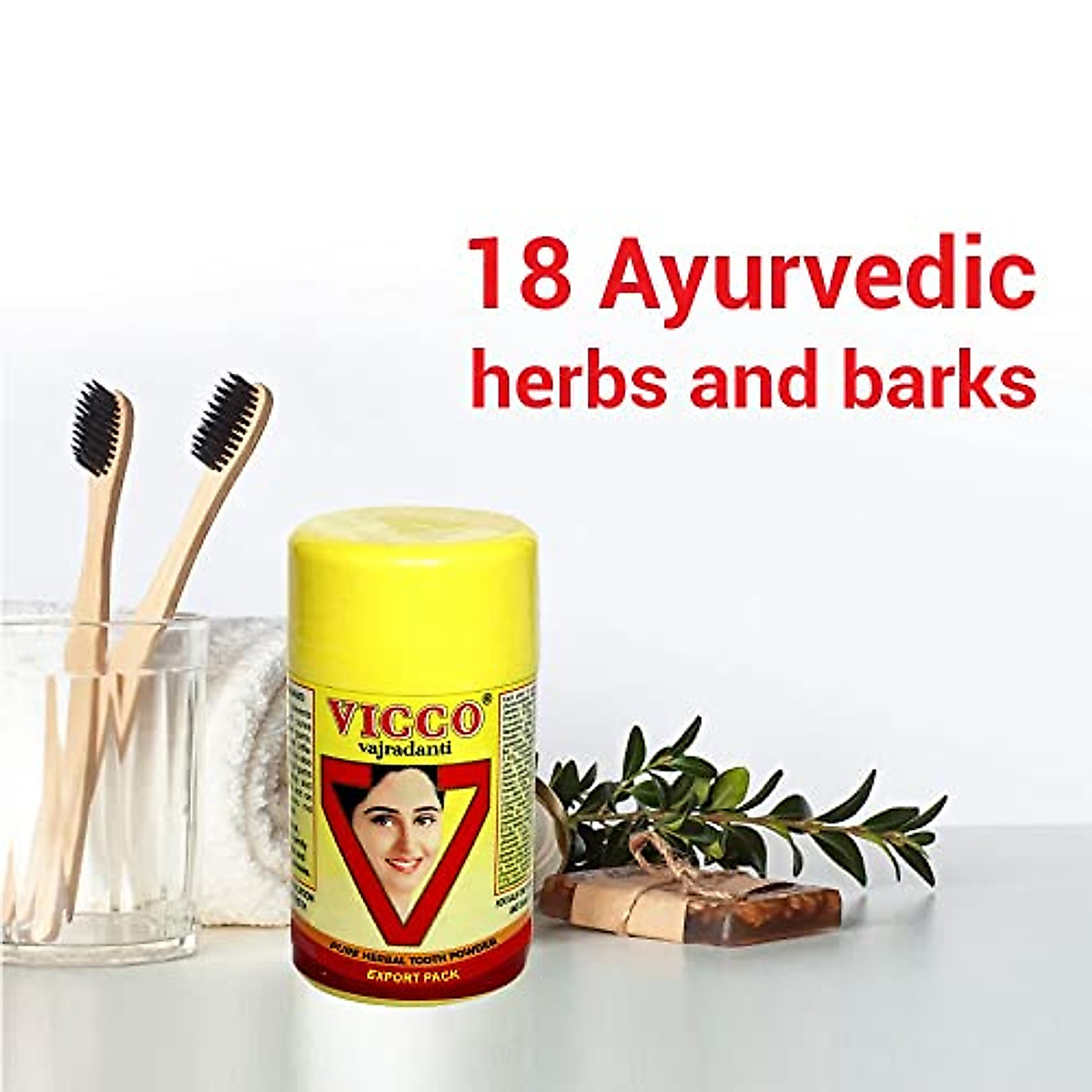 Vicco Vajradanti Pure Herbal Toothpowder - Pack of 4 (100g Each) - Specially Packed and Exported by Behal International