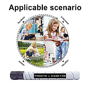 RUYY (Black,2 Pack) TN321K | A33K130 TN-321 Toner Cartridge Replacement for Konica Minolta Bizhub C224e C364e C284e C224 C284 C364 C364e Toner Kit Printer