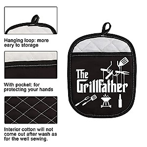 Grill Master BBQ Lover Gift The Grillfather Funny Potholder for Dad Grandpa (The Grillfather)