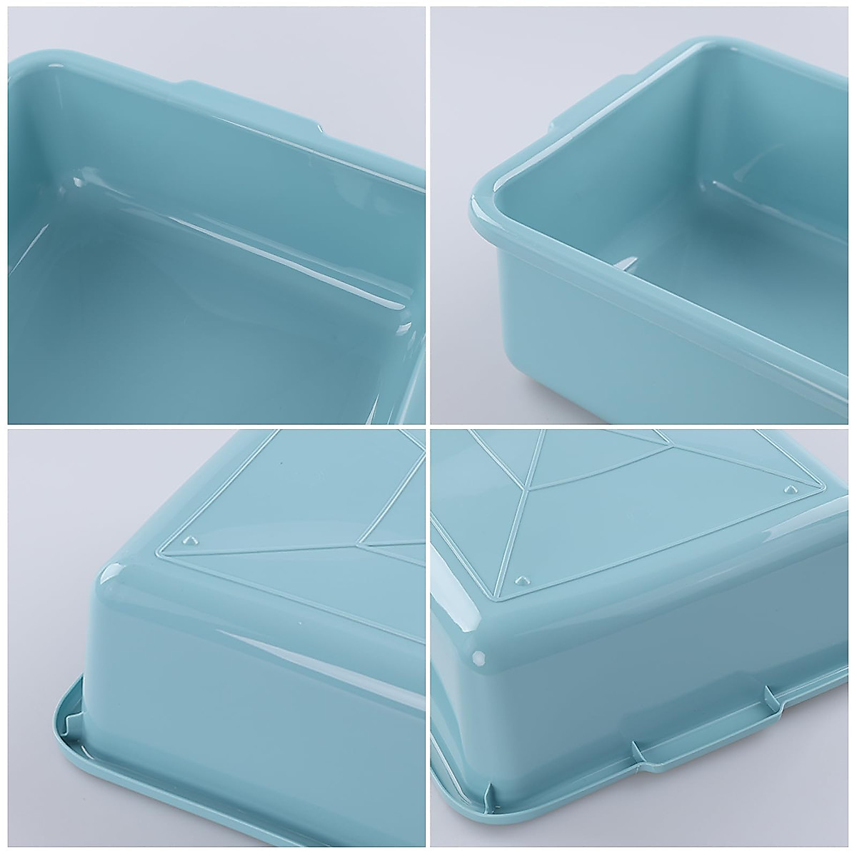Inhouse 13 L Plastic Commercial Tote Box, Wash Tub Basin, 4-Pack, Mint Green, F